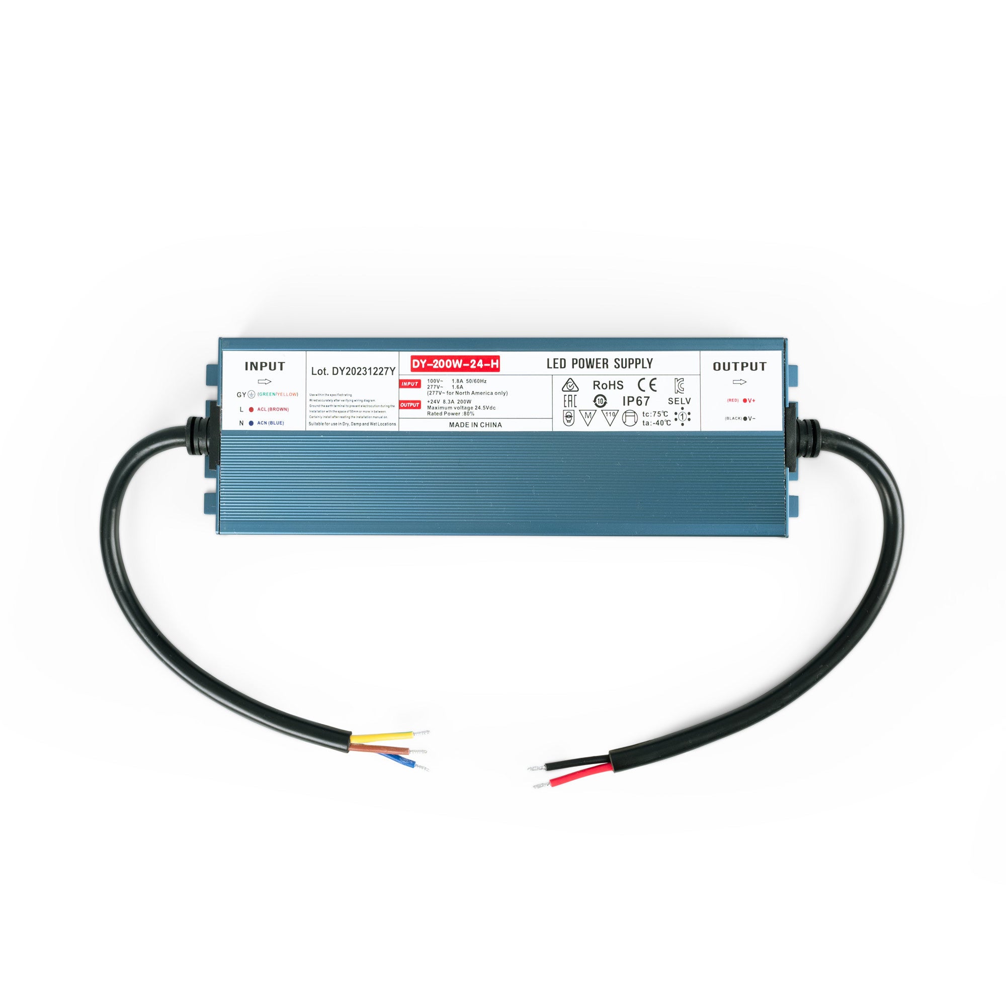 Alimentation LED 24V étanche 200W extra-plate - 8.33A - IP67 | Leroy Merlin
