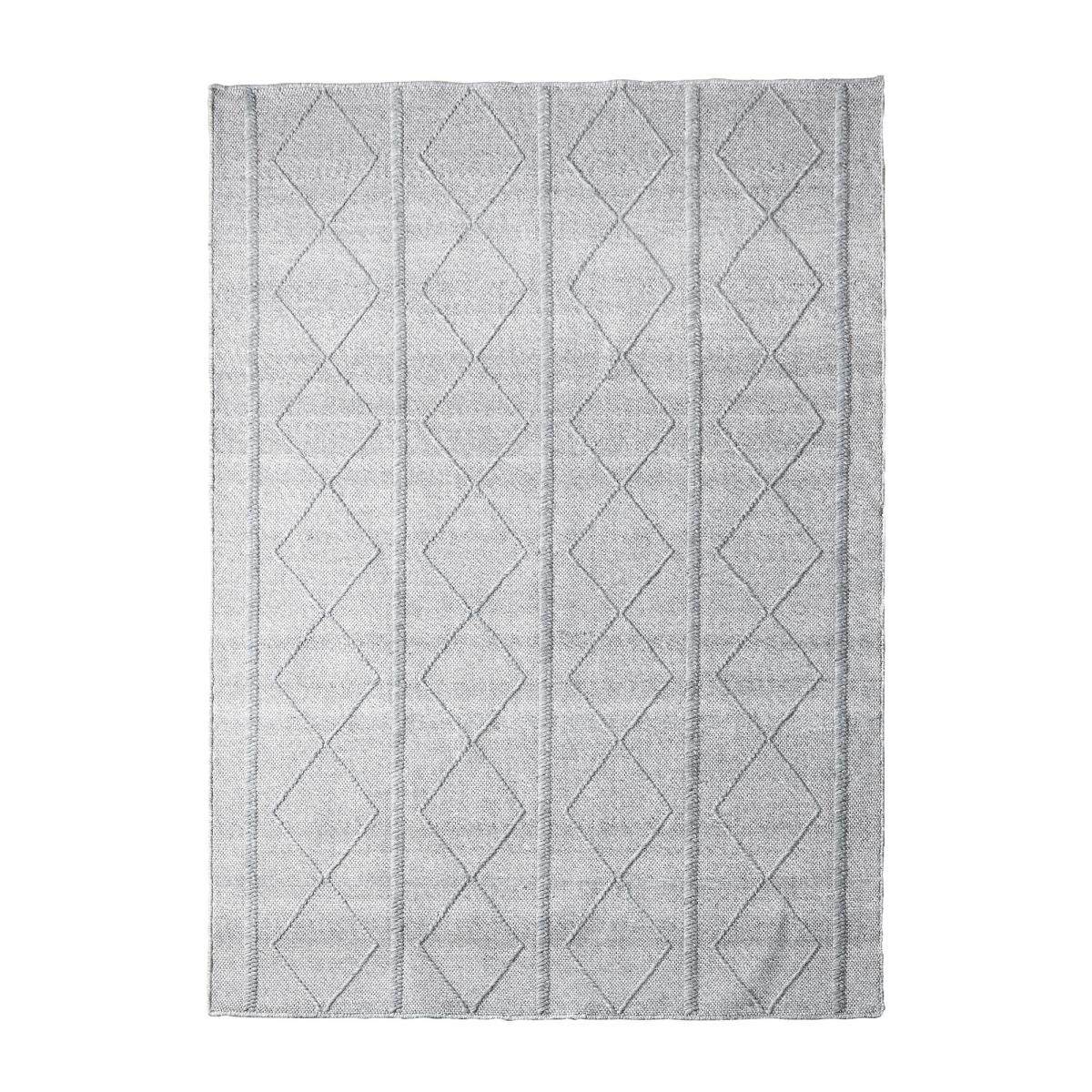 Tapis salon 200x300 fait à la main en PVC gris rectangle motif ...