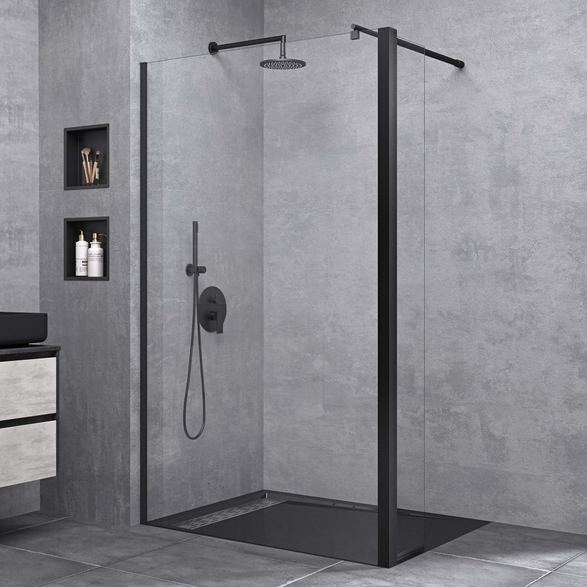 Doporro Paroi de Douche à L'italienne Transparent Pare-Douche Verre ...