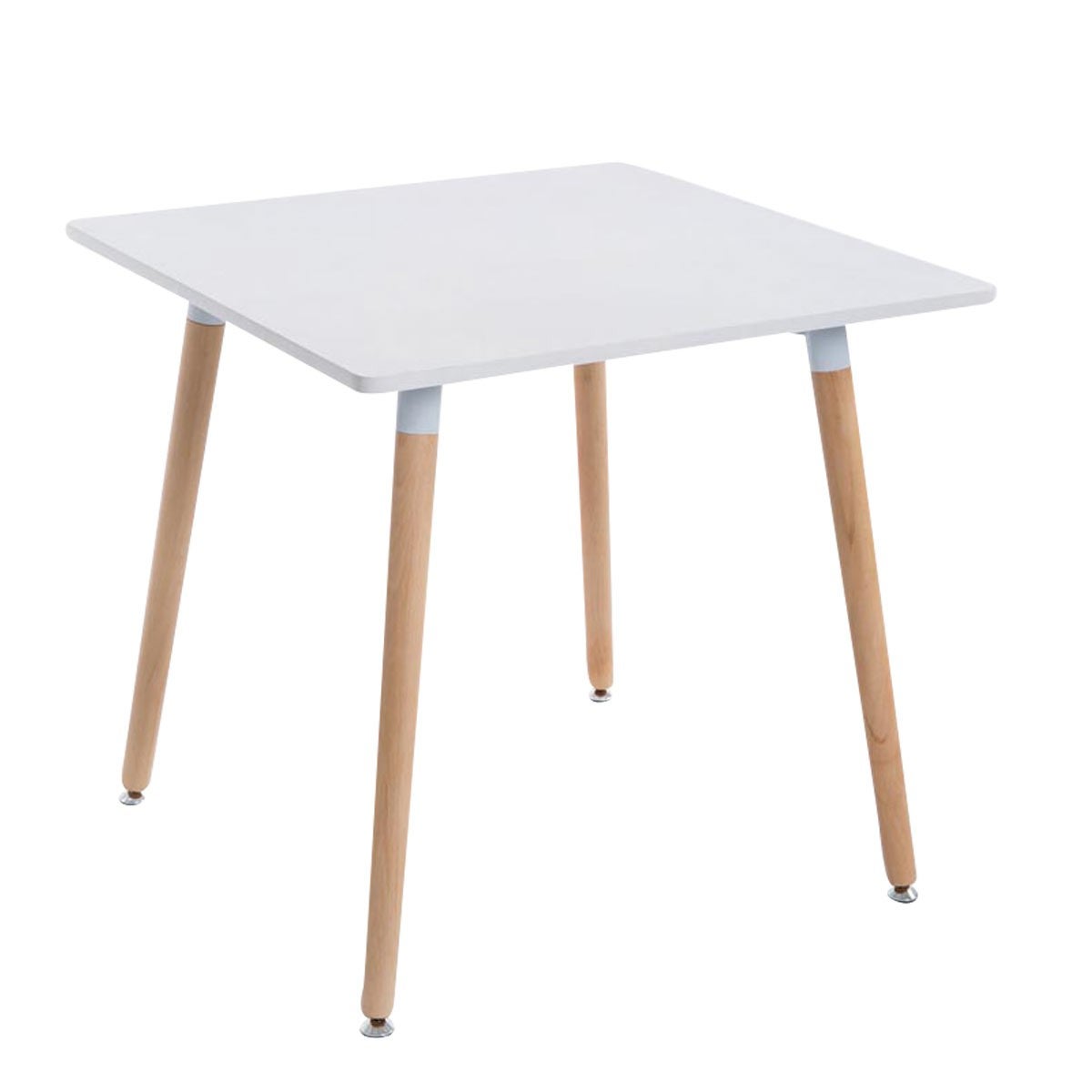 Table de cuisine table d'appoint carrée 4 pieds en bois clair 80x80 cm ...