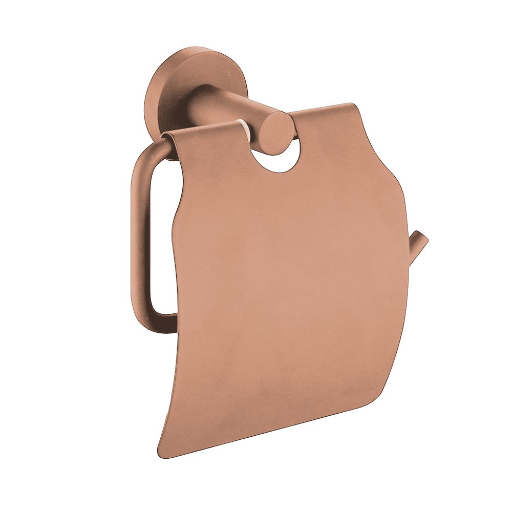 Porte-rouleau avec couvercle Or rose brossé - Tokio | Bricoman