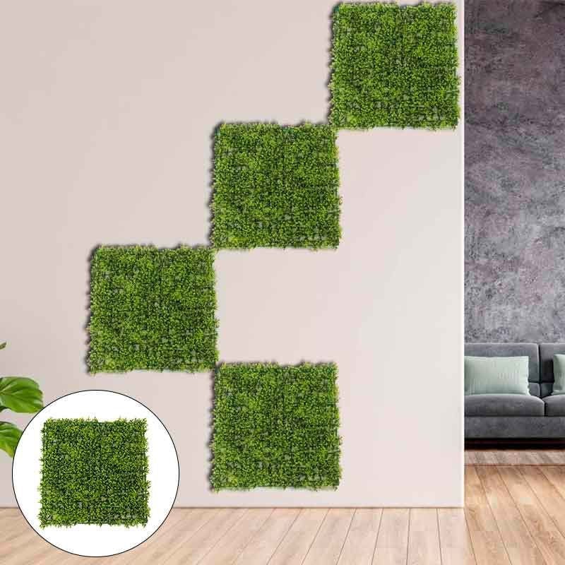 Jardín vertical artificial hoja redondeada verde 50x50 cm | Leroy Merlin