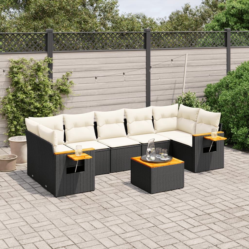 Salon bas de jardin en Plastique Noir 7 personnes | Leroy Merlin