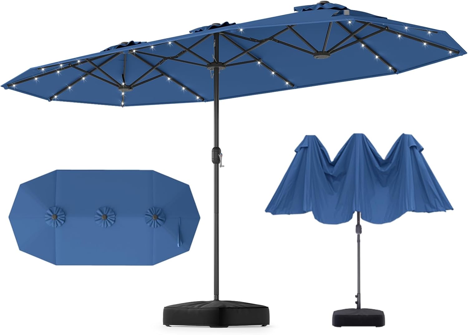 Parasol de Jardin Exterieur avec Pied, 4M Parasol Double Face avec ...