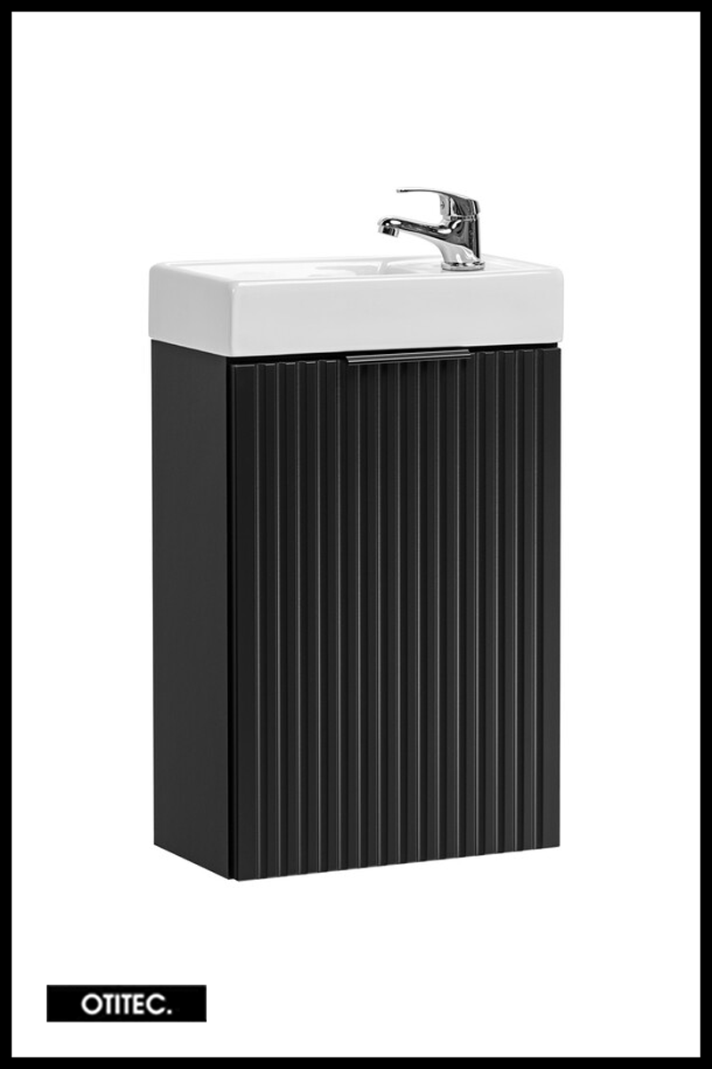 Conjunto mueble lavabo 40 cm - Con Lavabo - LIVA BLACK | Leroy Merlin