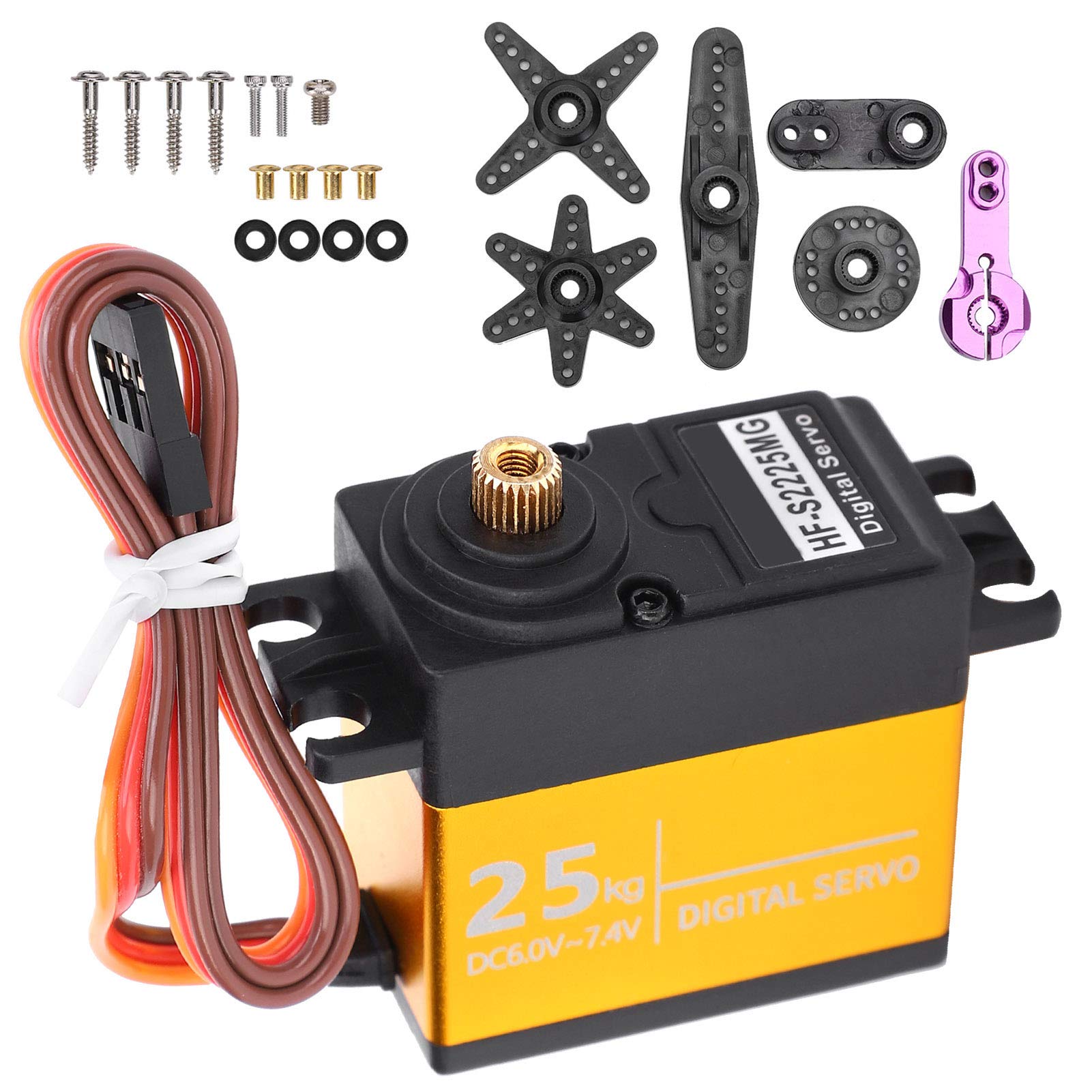 Moteur de direction servo étanche à engrenages métalliques de 25 kg ...