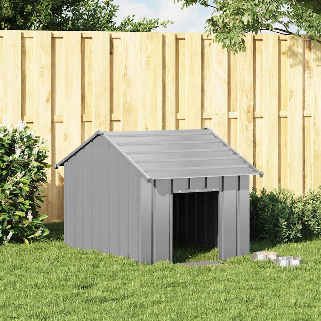 Caseta para perros con techo acero galvanizado 83x130x85 cm - COMFORTXL ...