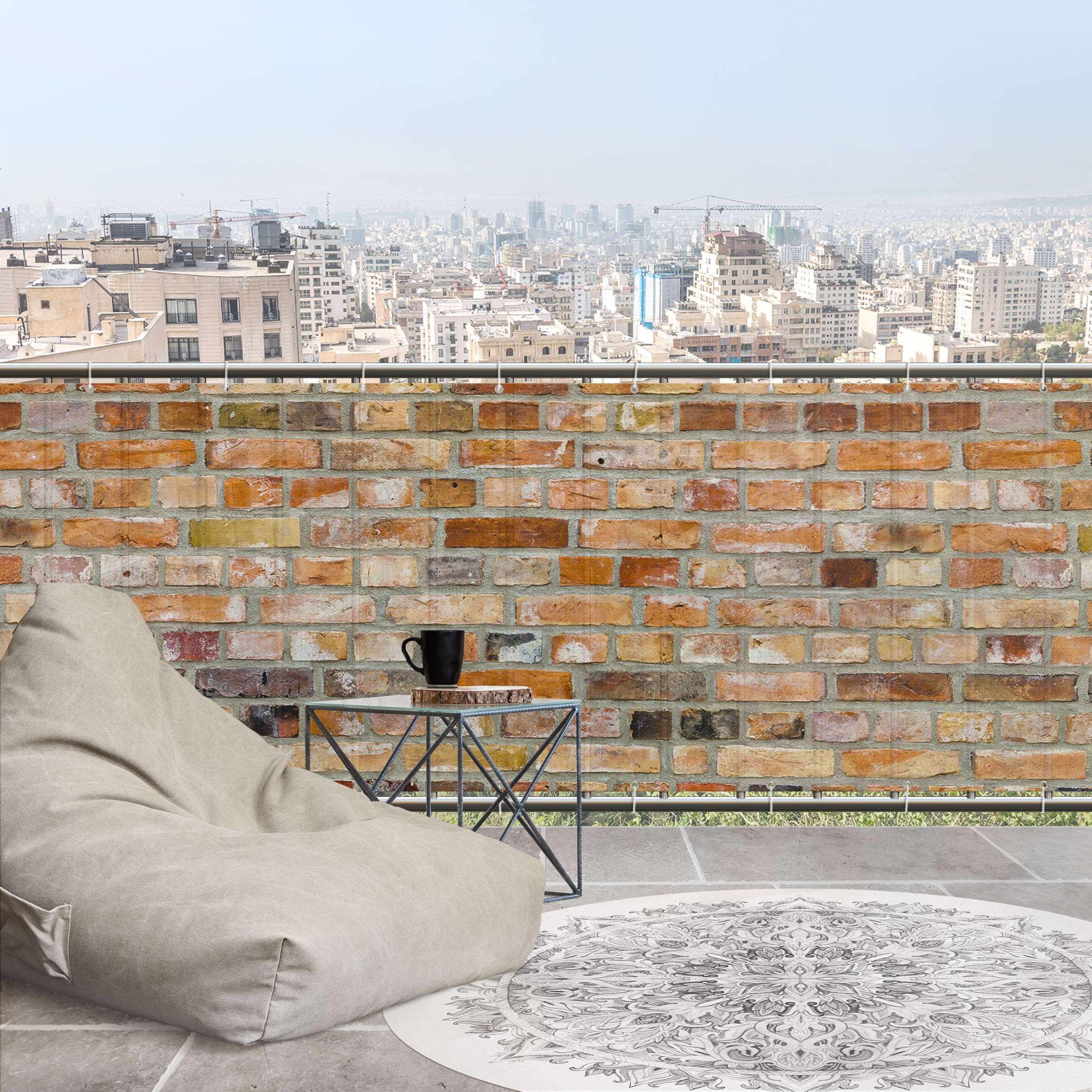 Brise-vue pour balcon - Les couleurs du mur 1000 x 75 cm | Leroy Merlin