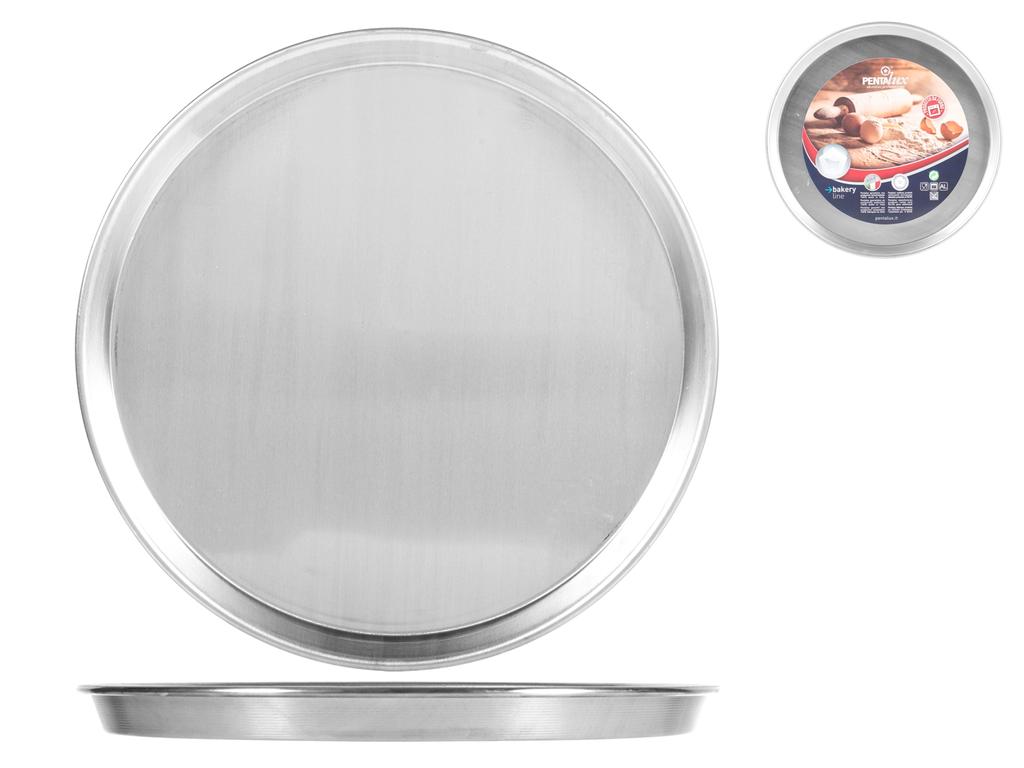 Aluminium Low Pizza Cake Pan Cm 38 Silver Pentalux | Leroy Merlin