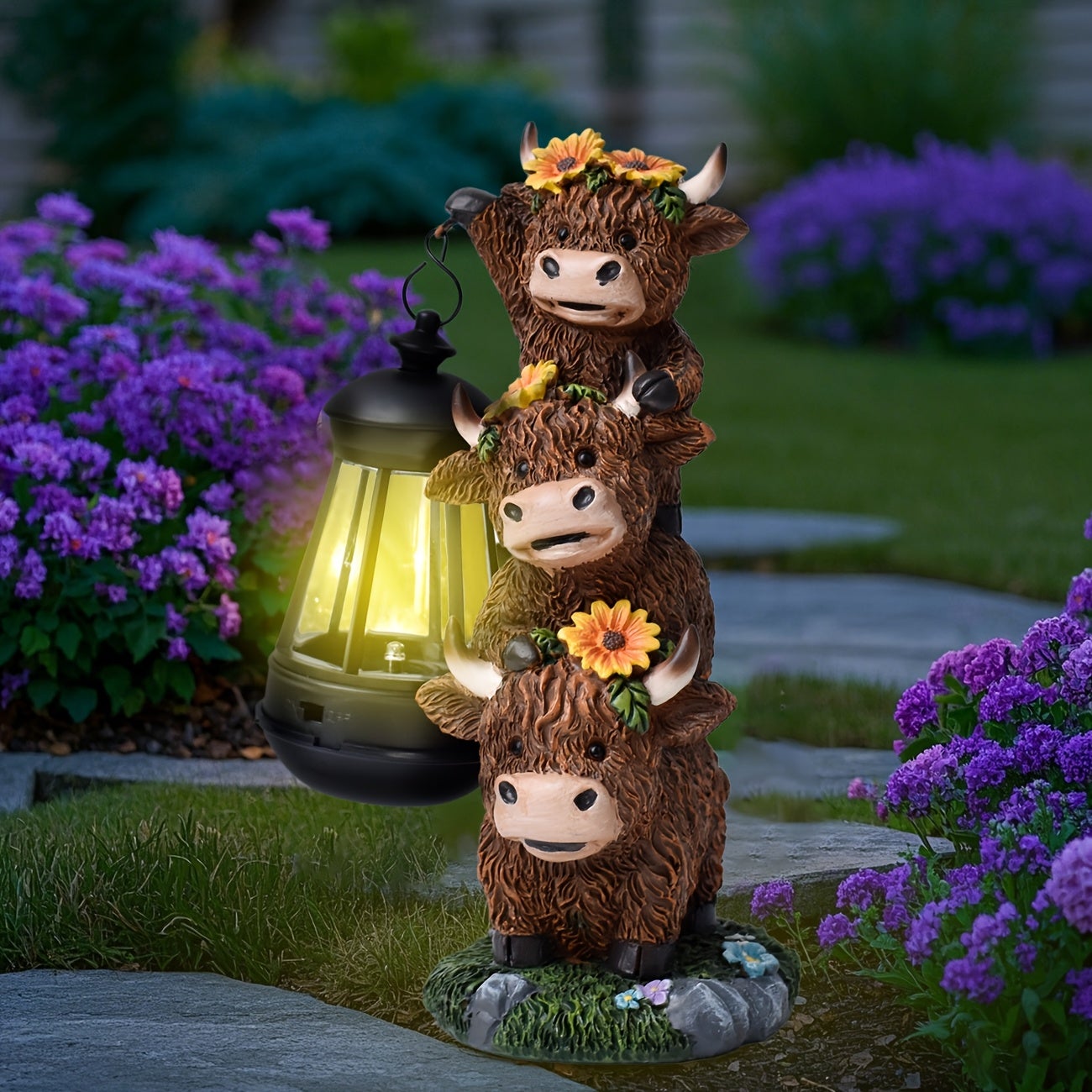 Farol de resina solar con forma de toro para exteriores: luz nocturna ...