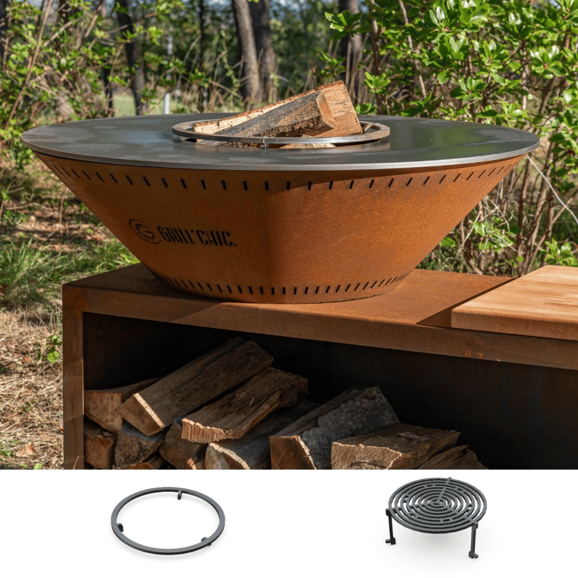 Pack Découverte Brasero TRADITIONNEL Double Cuve 103x90cm - Un brasero ...