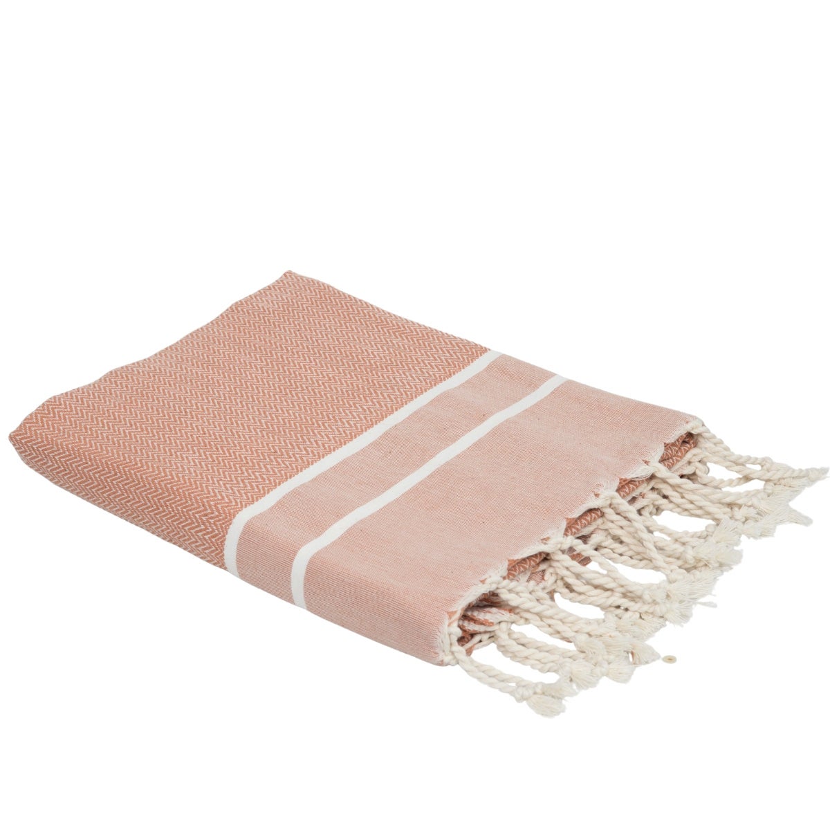 Fouta jacquard coton rose argile | Leroy Merlin