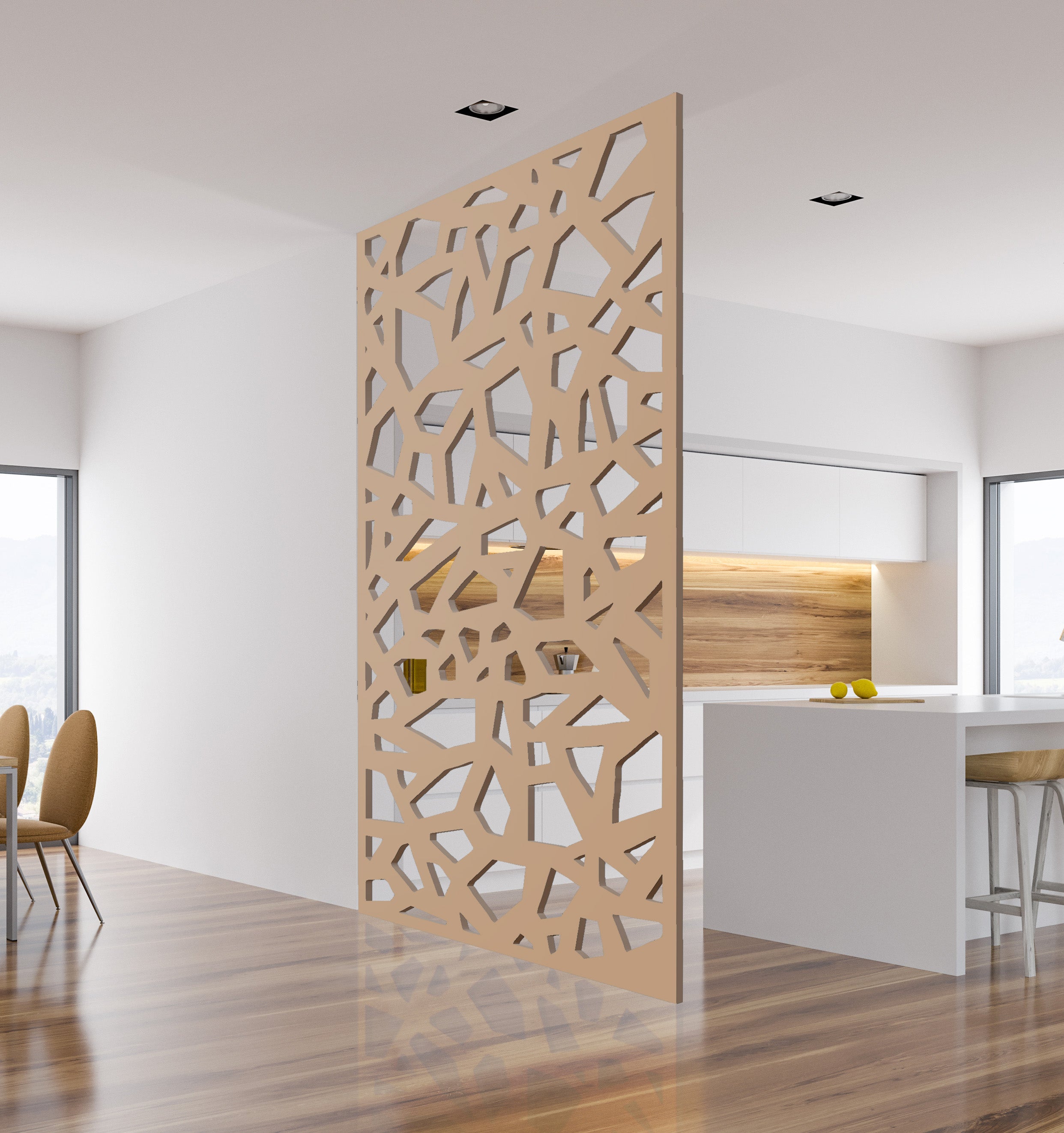 Cloison de séparation bois KEOPS MDF claustra L.100xH.180xE.1.9cm ...