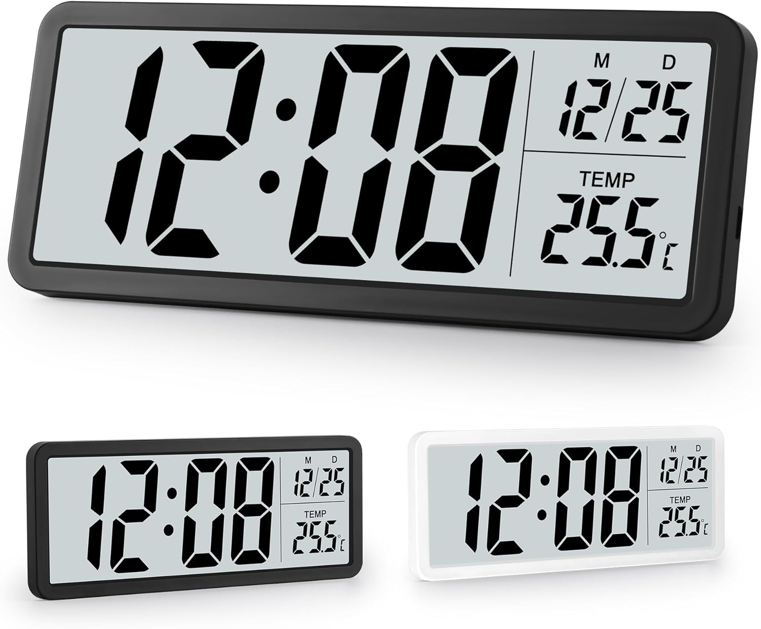 Reloj de pared digital a batería, reloj de pared digital con dígitos ...