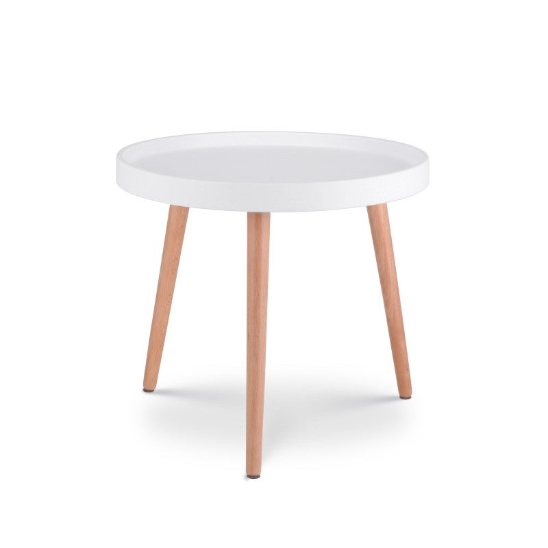 Table d'appoint blanche JOANA ronde en Bois Ø50 cm | Leroy Merlin