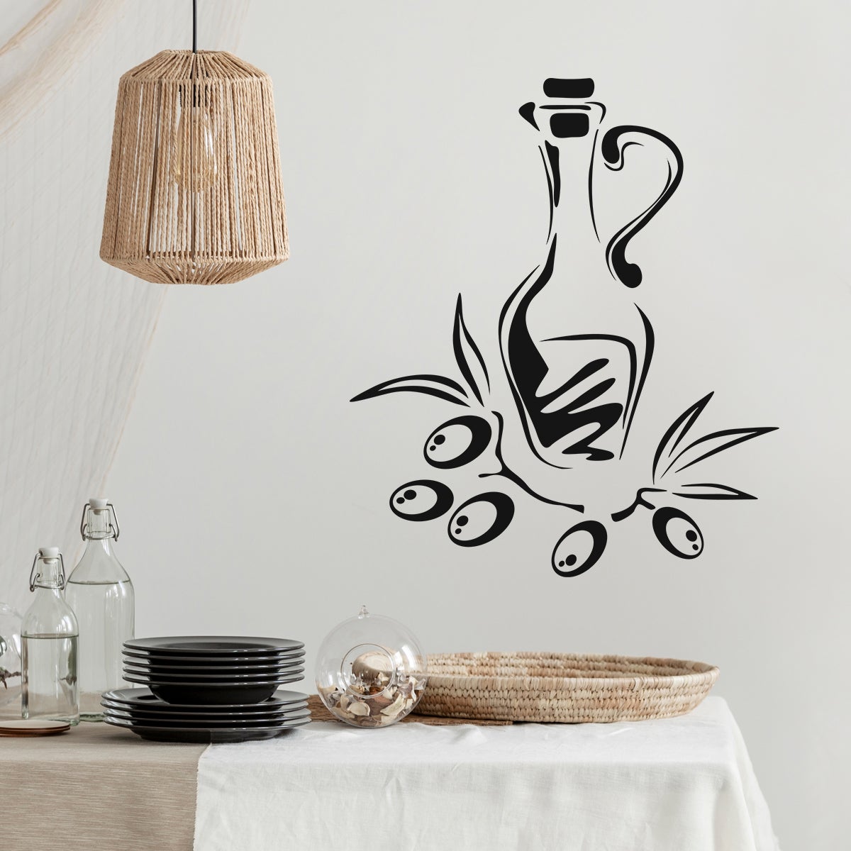 Sticker Mural - L'huile d'olive - Noir - 237x279 cm | Leroy Merlin