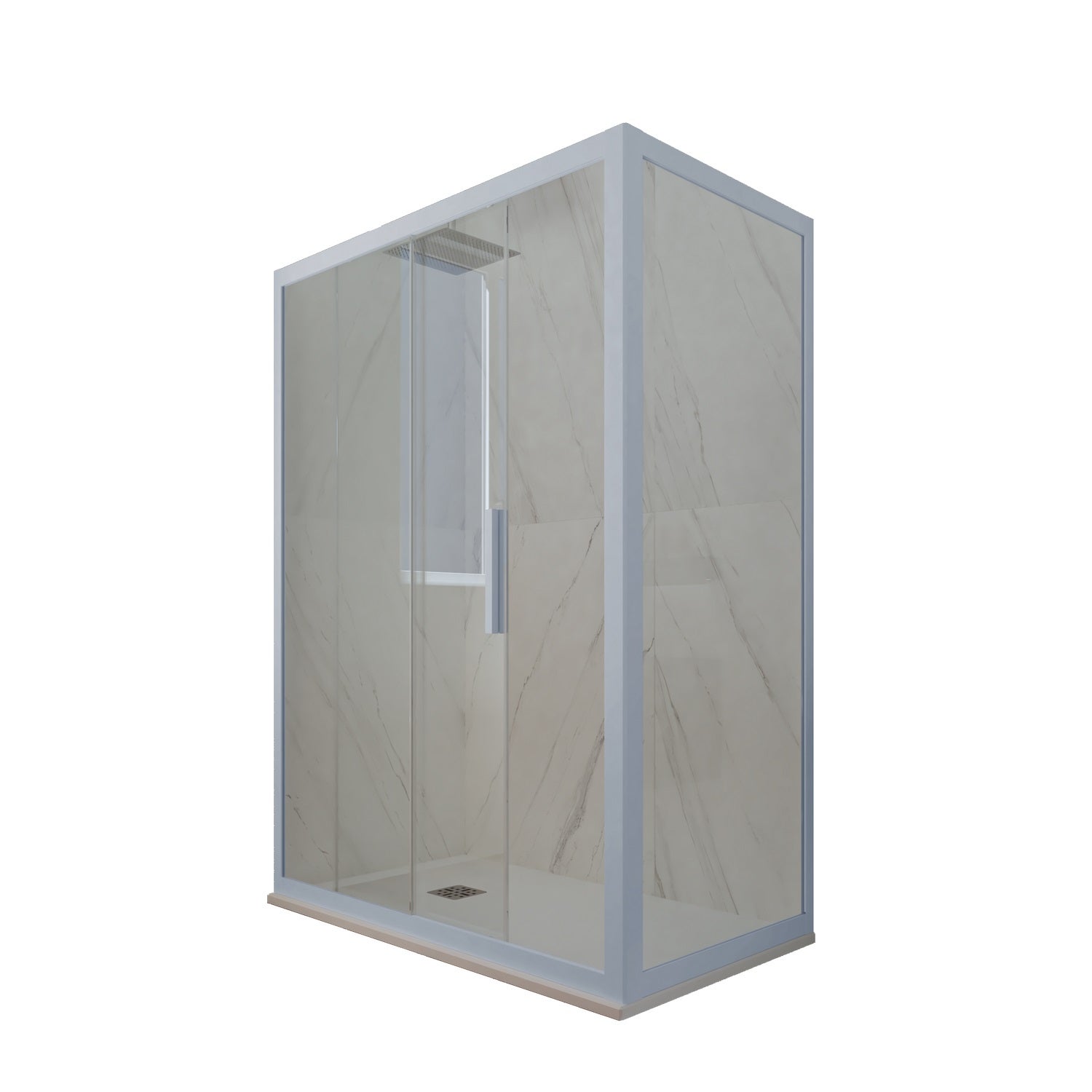 Cabine parois de douche angulaire coulissante 70x140 cm H 200 en PVC ...