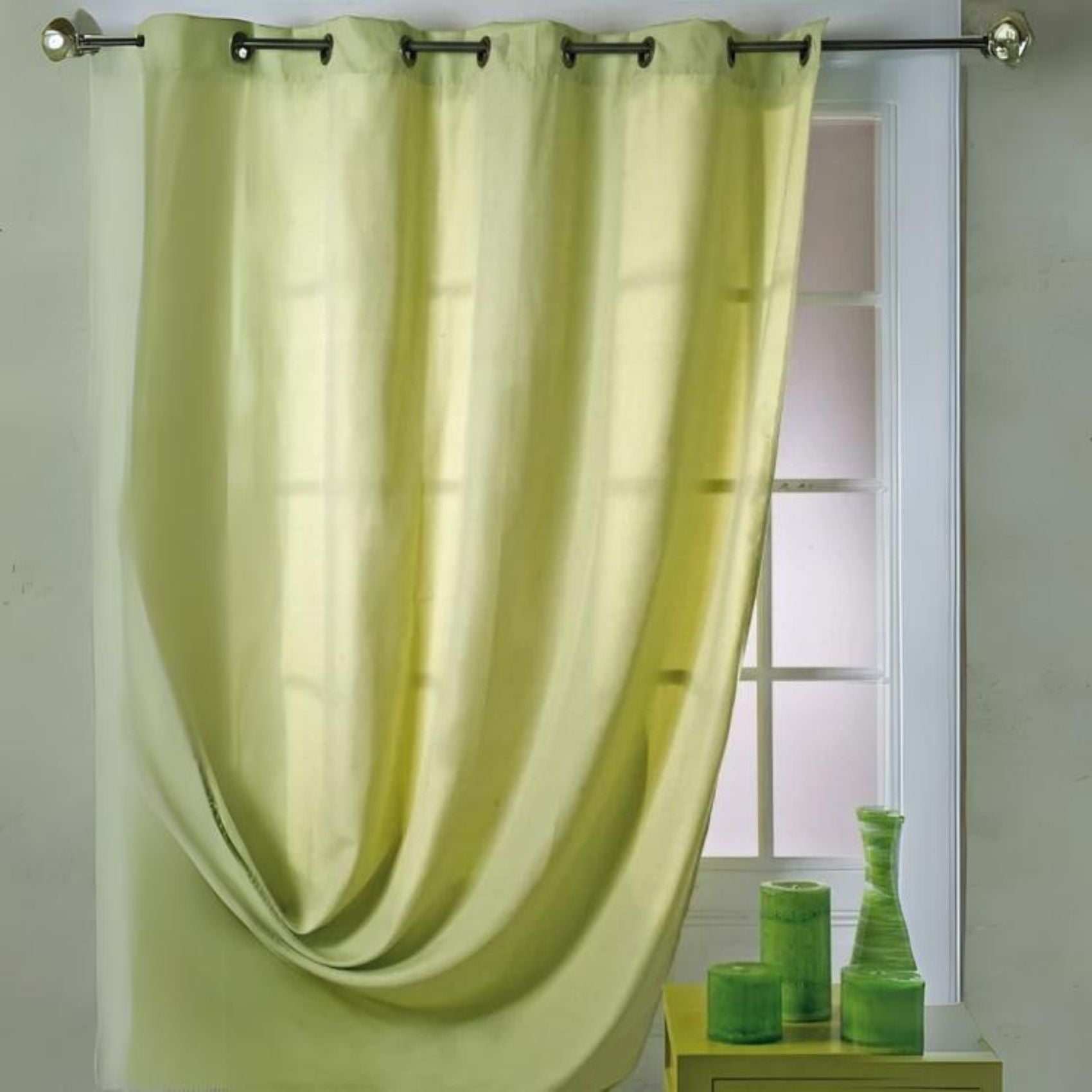 Rideau ameublement 80 % occultant - Vert clair - 140x260 cm - Polyester ...