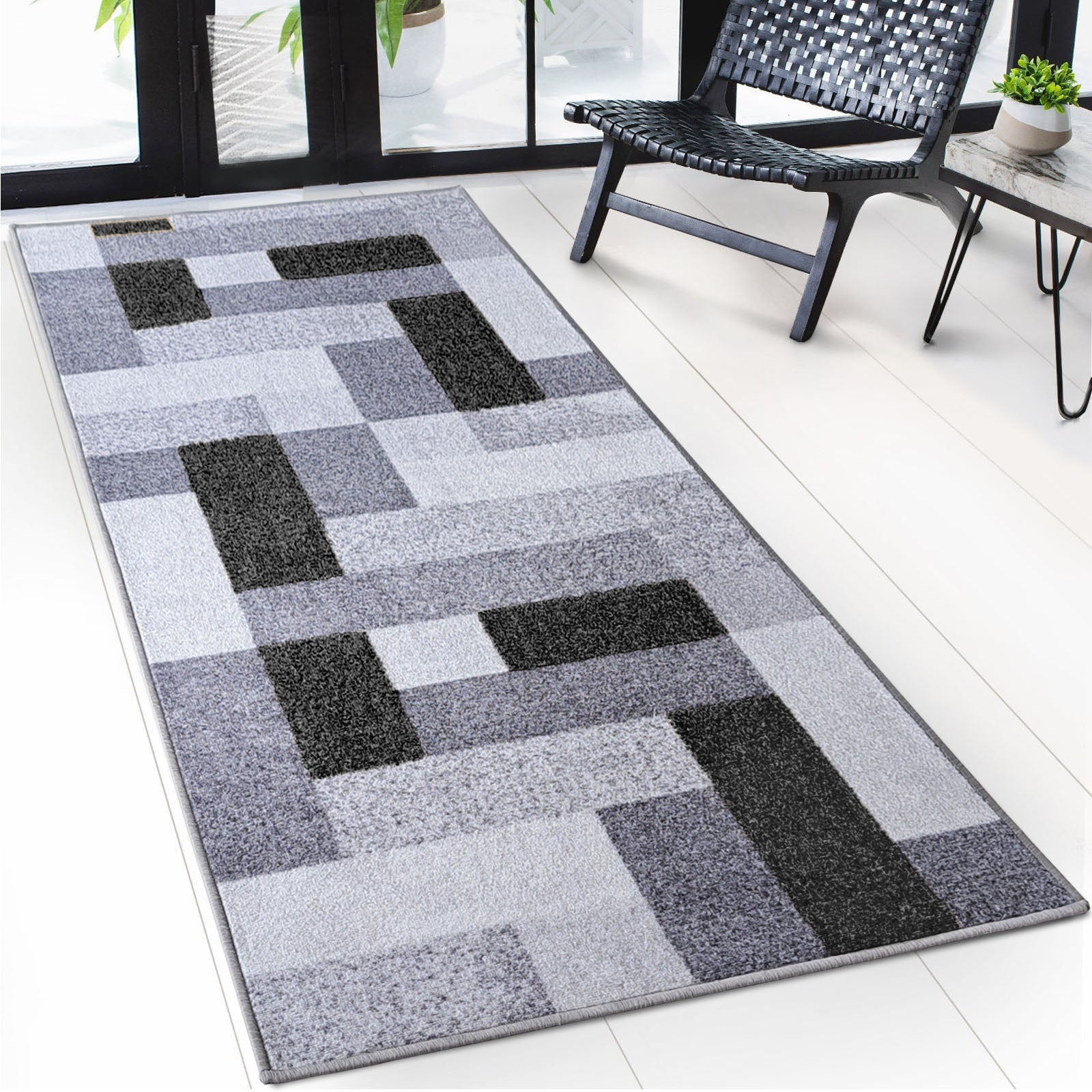 Tapis décoratif sur mesure Mannheim, Anthracite 80 x 100 cm | Leroy Merlin