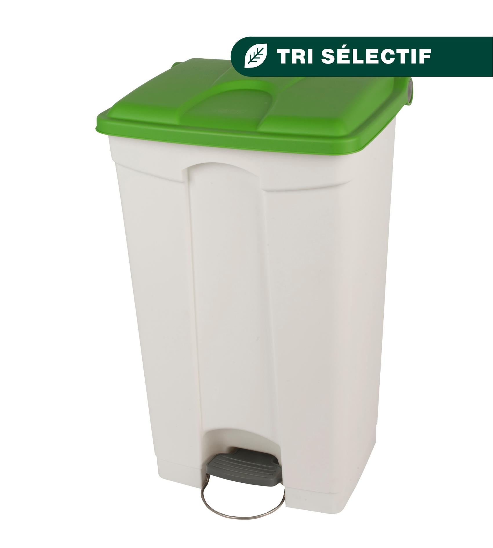 JVD - Container 90L blanc couvercle vert - Matériel professionnel ...