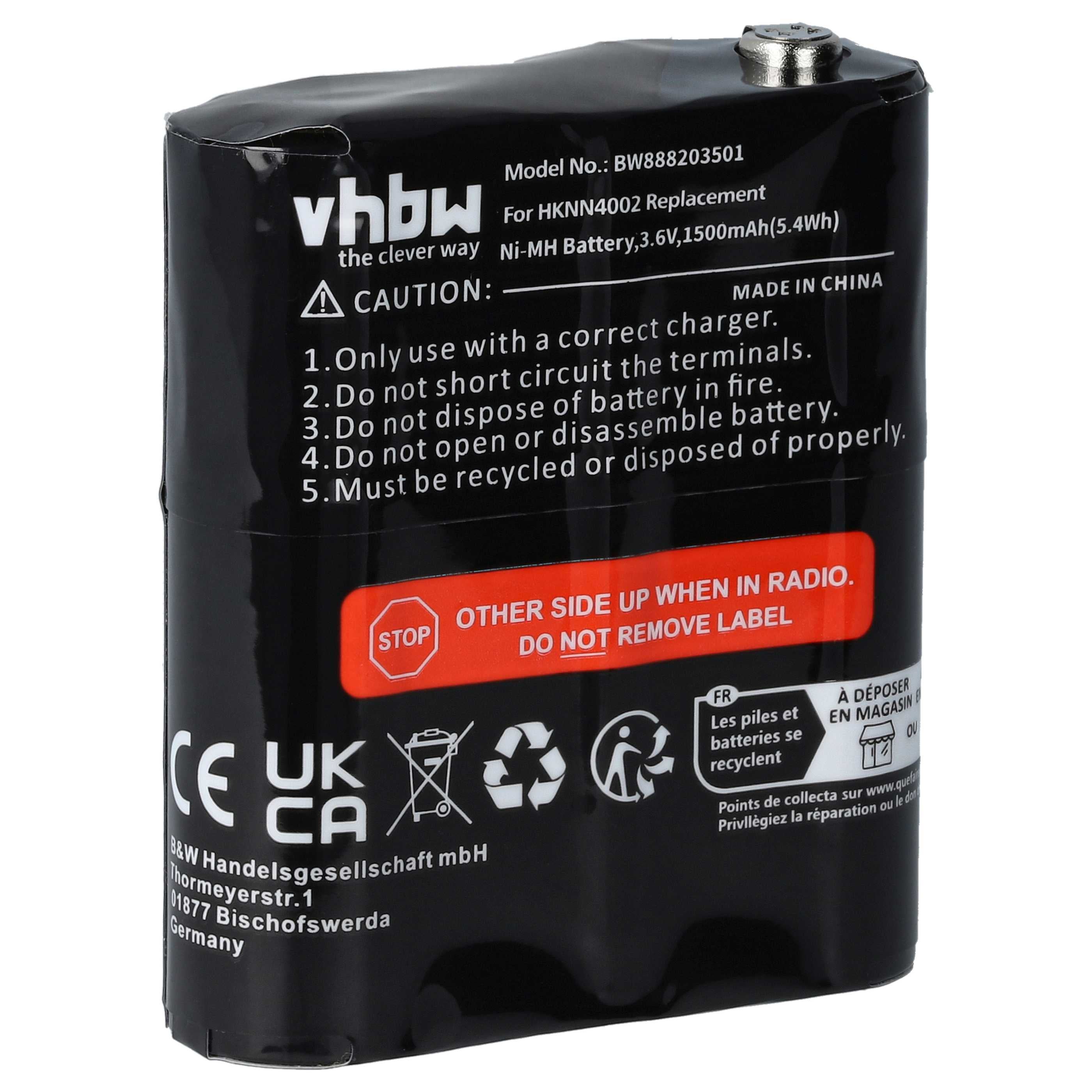 Vhbw Batterie compatible avec Motorola EM1000, EM1000R, EM1020R, FV600 ...