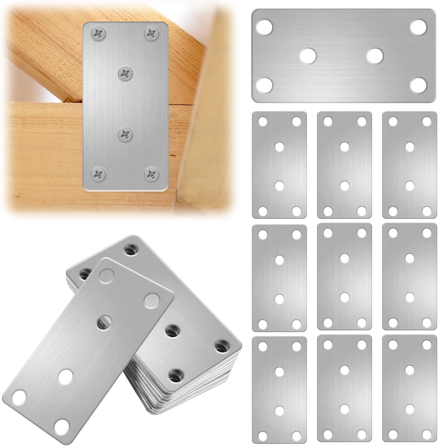 Plaques D'assemblage Perforée Plates, 10 Pièces Plaques Equerre en ...