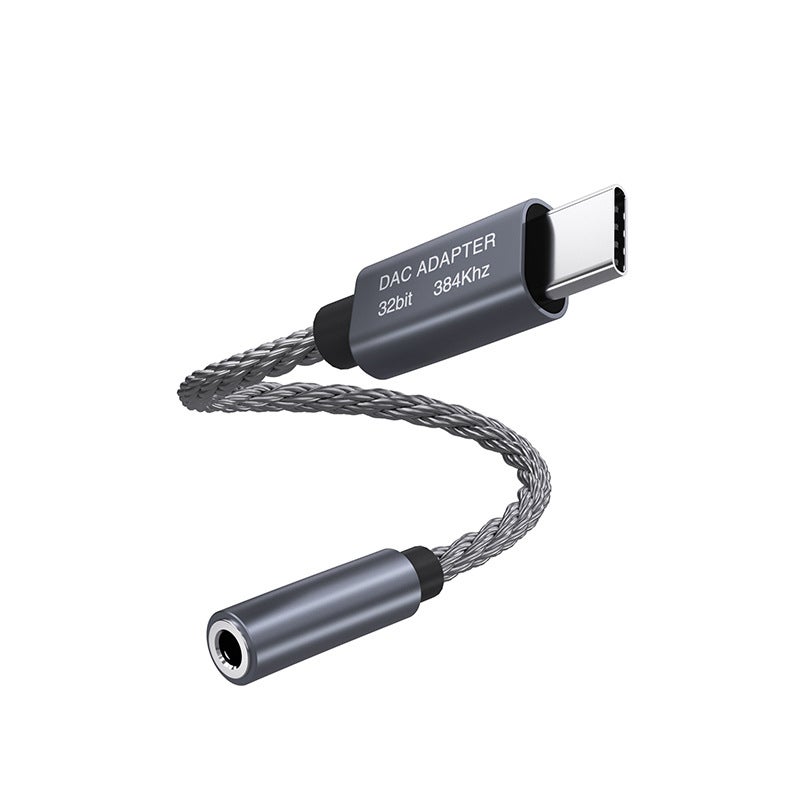 Adaptador DAC de cable adaptador de audio USB-C de 32 bits / 384 kHz a ...