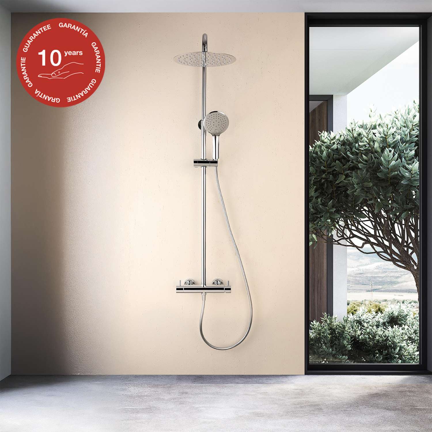 Colonna doccia con rubinetto meccanico SKY BATH cromato serie PROMISE ...