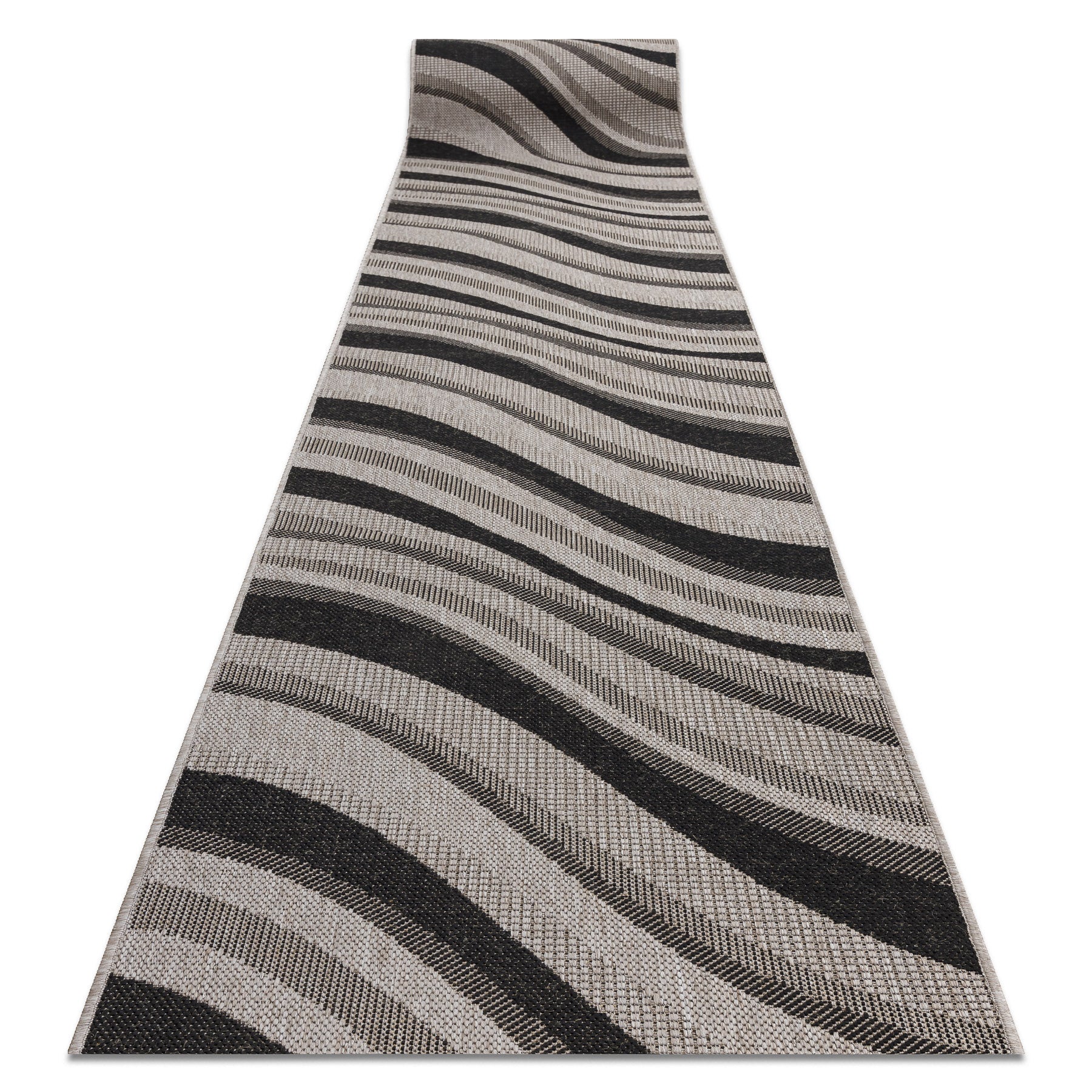 Alfombra de pasillo SIZAL FLOORLUX modelo 20353 plateado /negro 80 cm ...