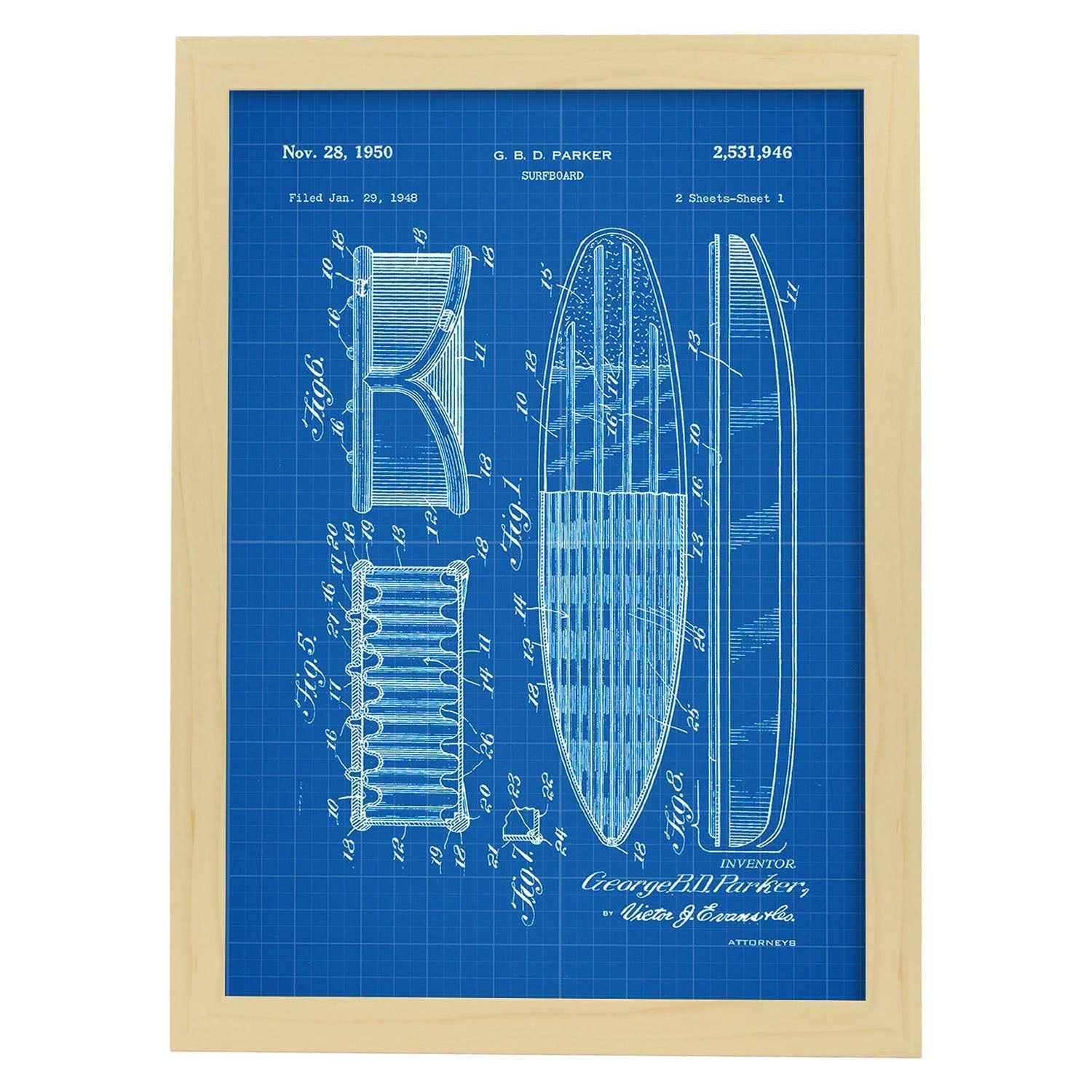 Poster Con Patente De Tabla De 2. Lámina Con Diseño De Patente Antigua ...
