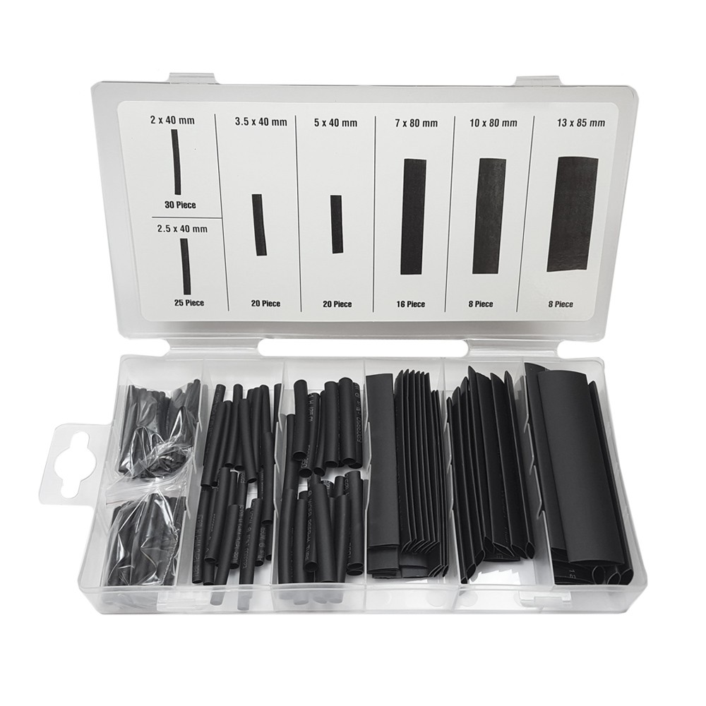 Assortiment de gaines thermorétractables noires plusieurs tailles ...