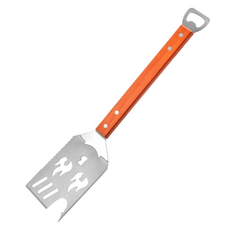 Spatule de Barbecue 8 en 1 avec Manche en Bois– Ustensile Multifonction ...