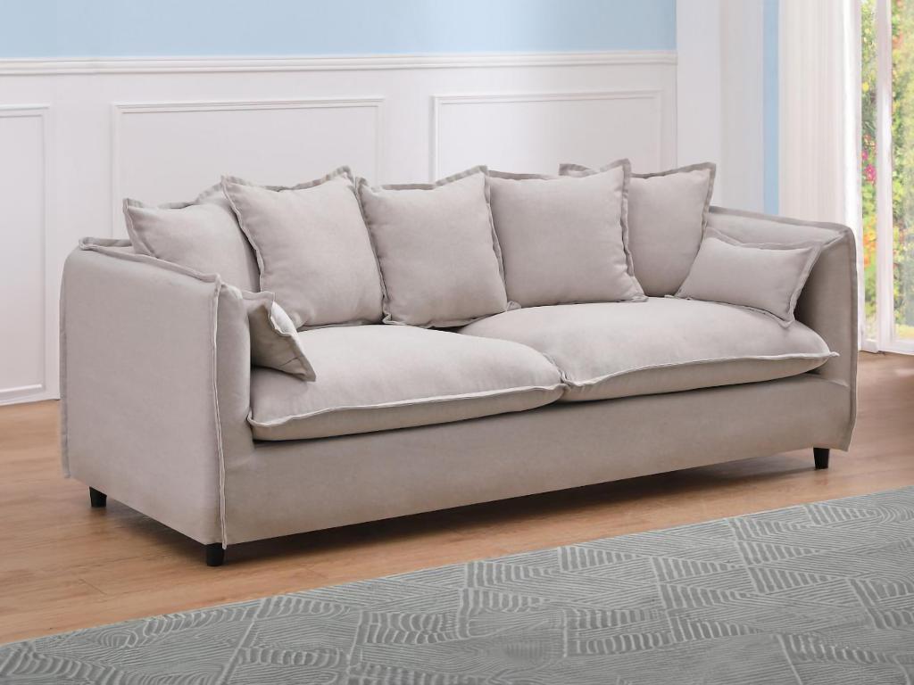 Canapé 3 places en tissu RAMSES - Beige | Leroy Merlin