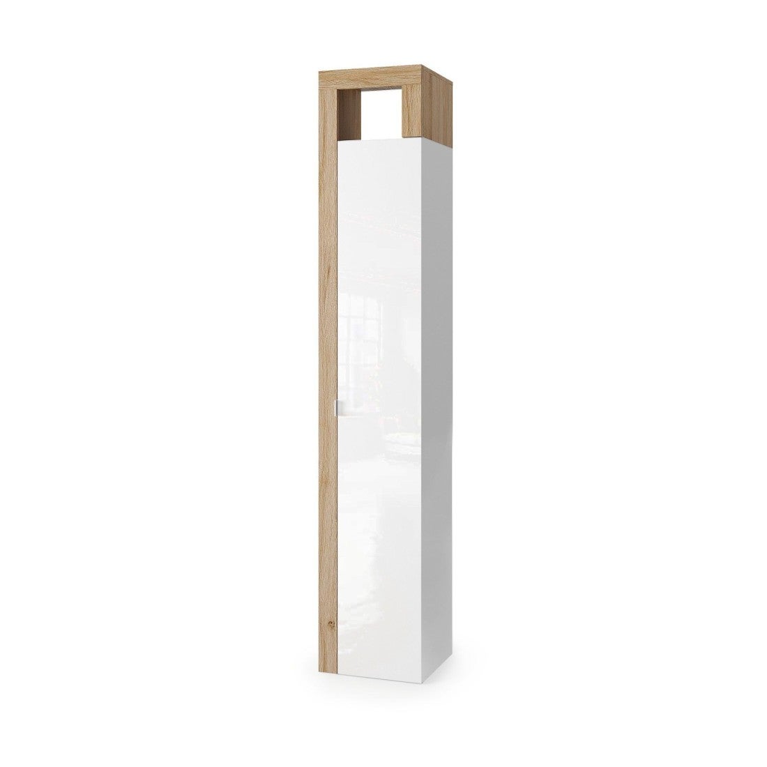Columna de baño, 1 puerta, 5 estantes, colección BURA. Color blanco ...