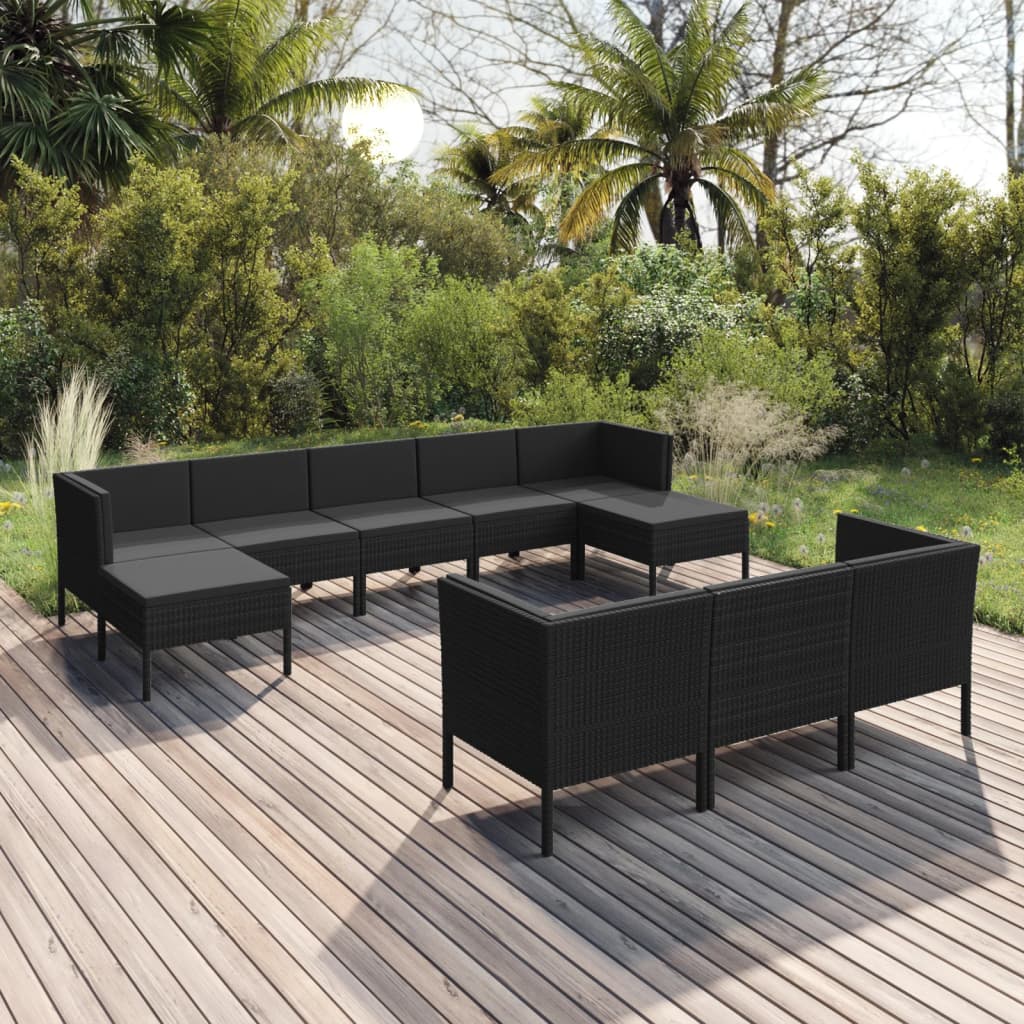 Maison Exclusive - Salon de jardin 10 pcs avec coussins Résine tressée ...