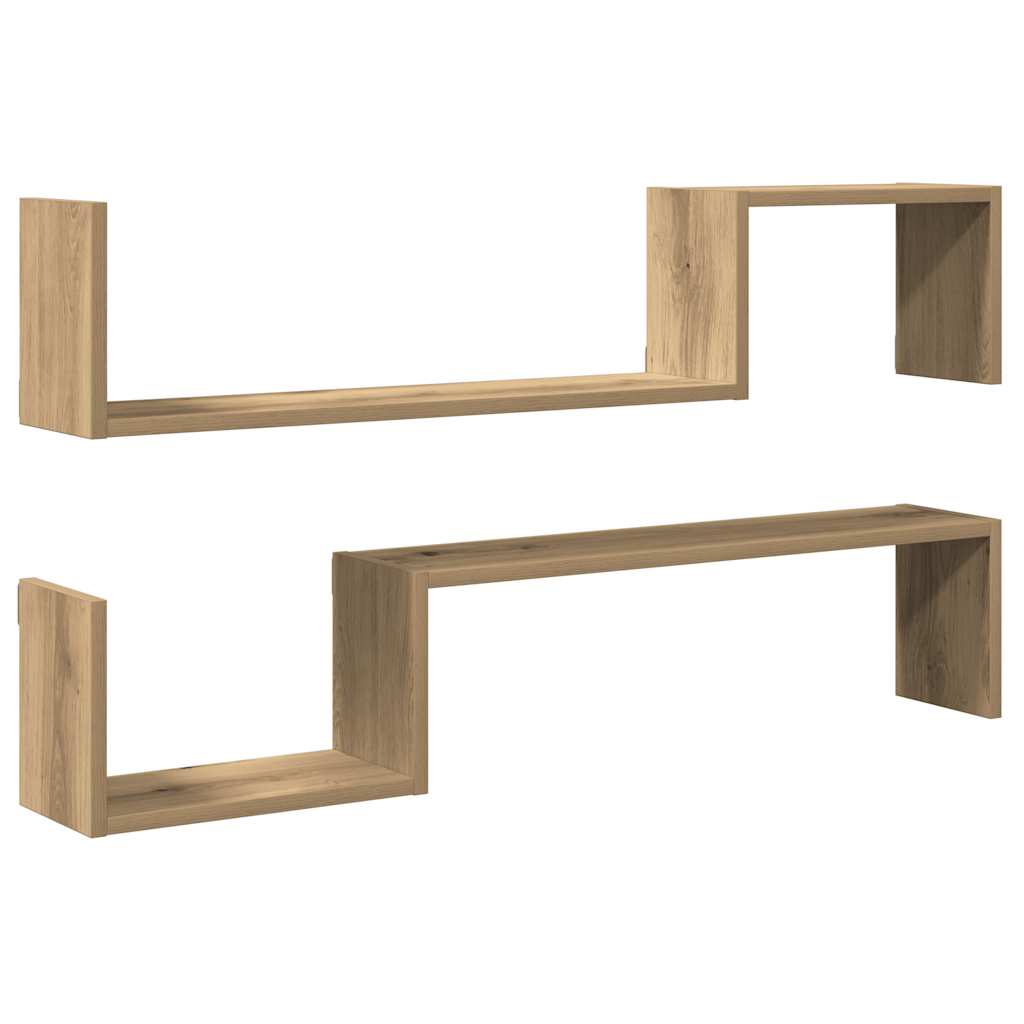 Étagère murale 2 pcs en bois de chêne artisanal 100x15x20 cm | Leroy Merlin