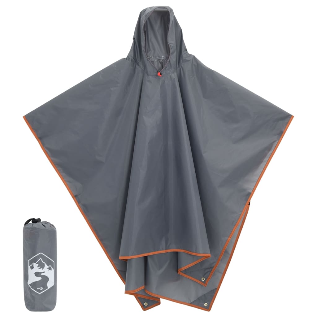 Poncho de pluie avec capuche design 2 en 1 gris et orange | Leroy Merlin