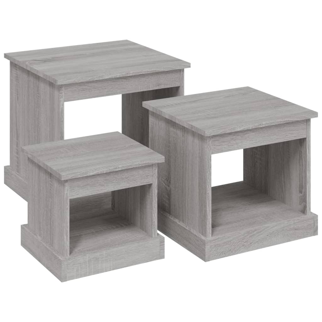 Tables basses 3 pcs | Table d'appoint | Table de Salon sonoma gris bois ...