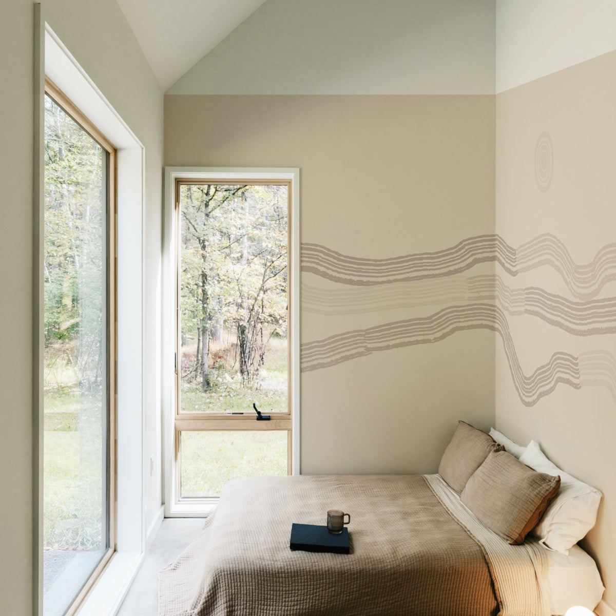 Papier peint panoramique Paysage graphique, Beige 225 x 250cm | Leroy ...