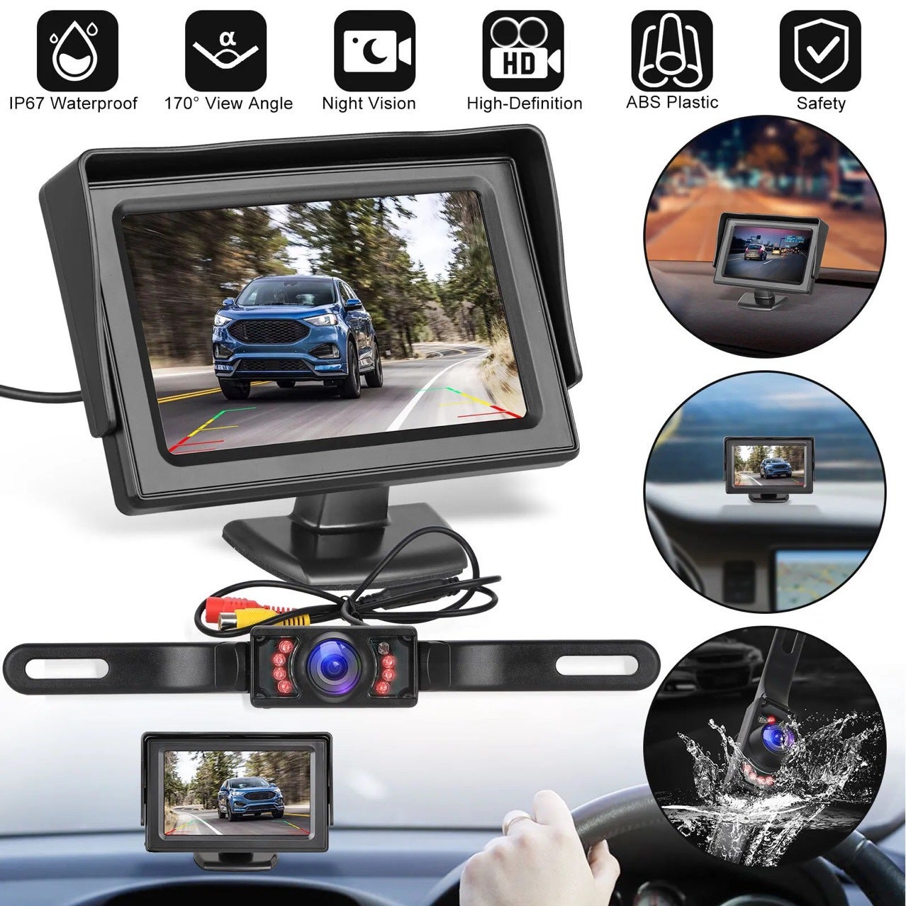 Kit de caméra de recul sans fil 4,3'' – Moniteur LCD HD – Vision ...