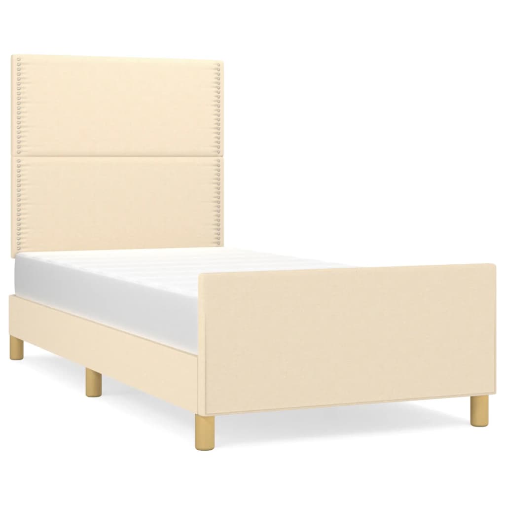 Estructura de cama sin colchón tela crema 90x190 cm — COMFORTXL | Leroy ...