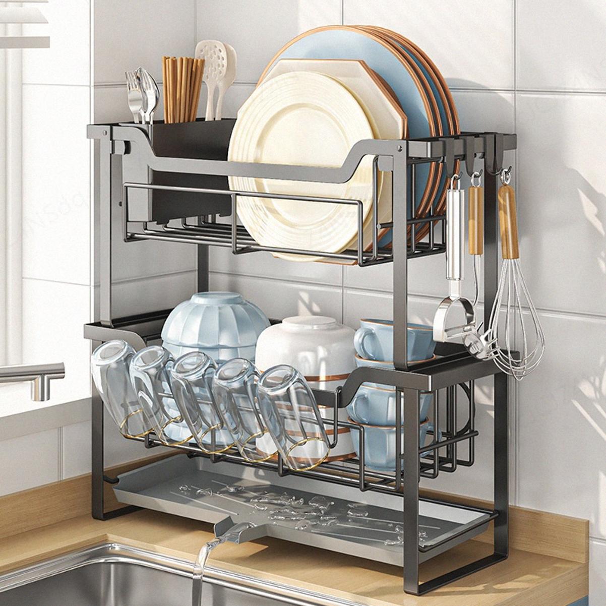 Étagère de rangement empilable cuisine – Support multi-niveaux ...