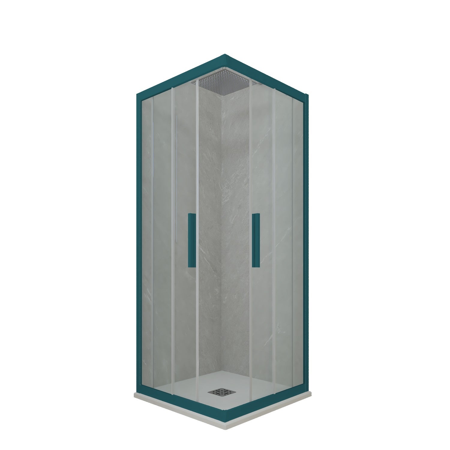 Cabine parois de douche coulissante 80x90 cm H 200 en PVC Vert Night ...