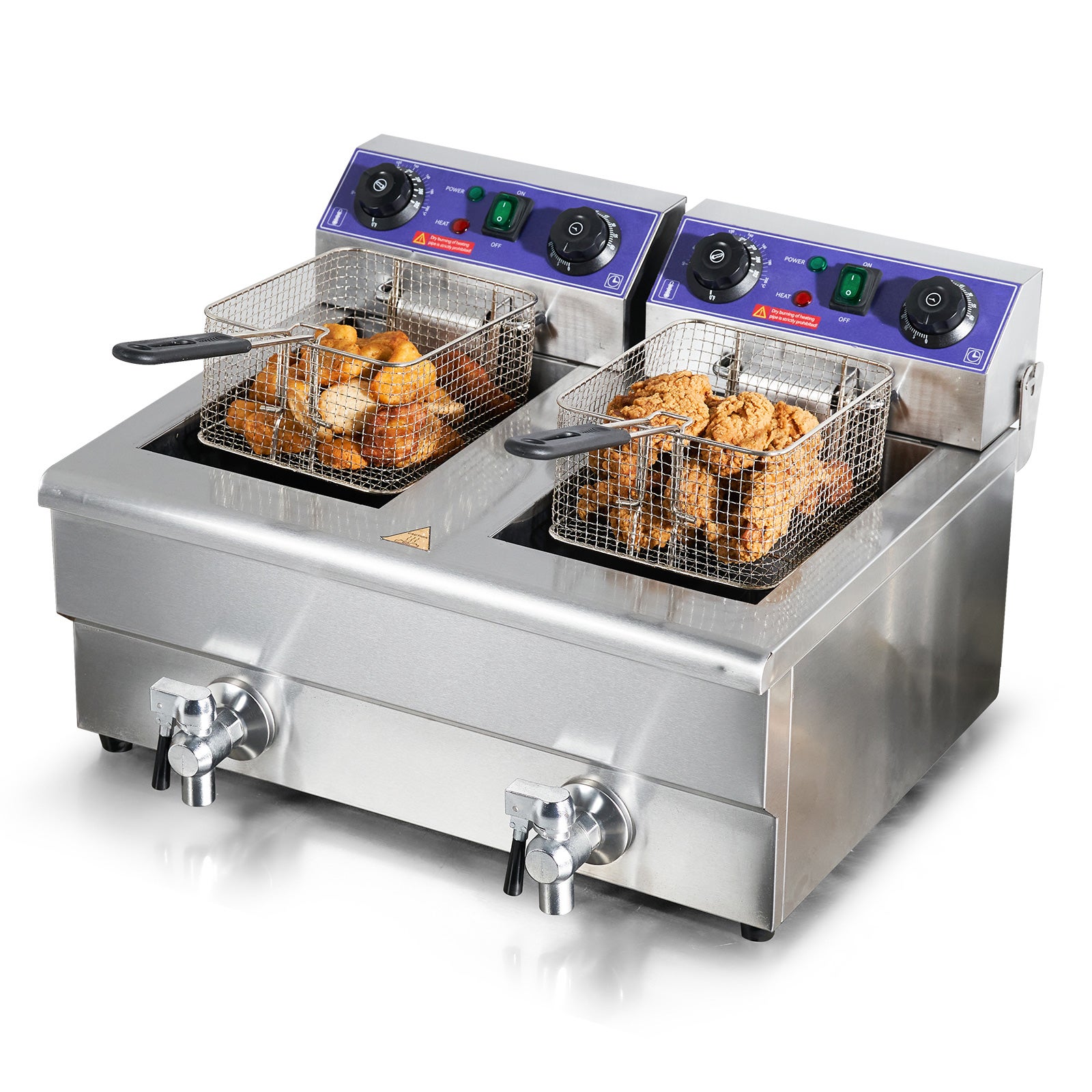 Friteuse commerciale SucceBuy 24 L,5000 W,inox,2 paniers amovibles ...
