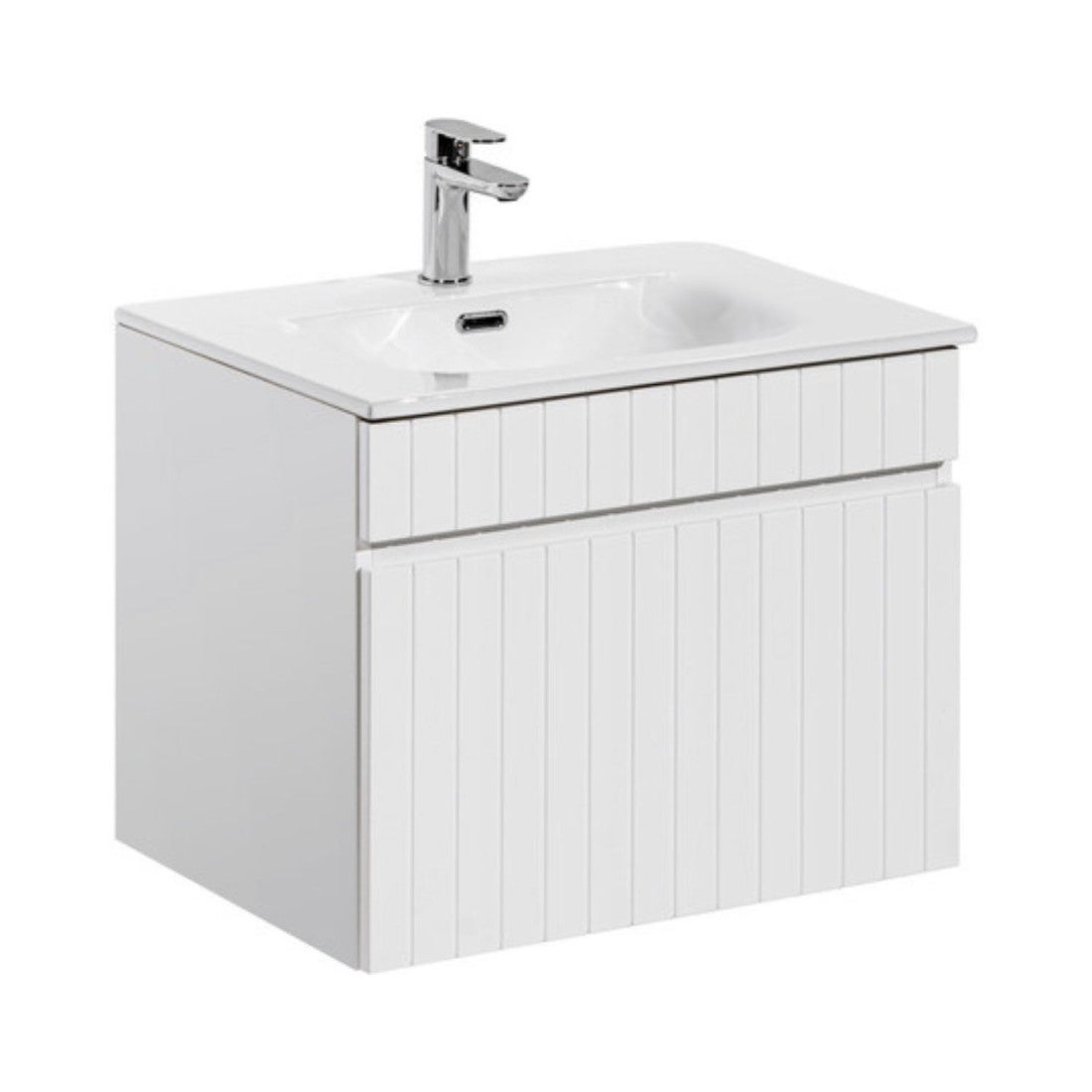 Ensemble ICON blanc : meuble sous vasque 80cm + vasque encastrée en ...