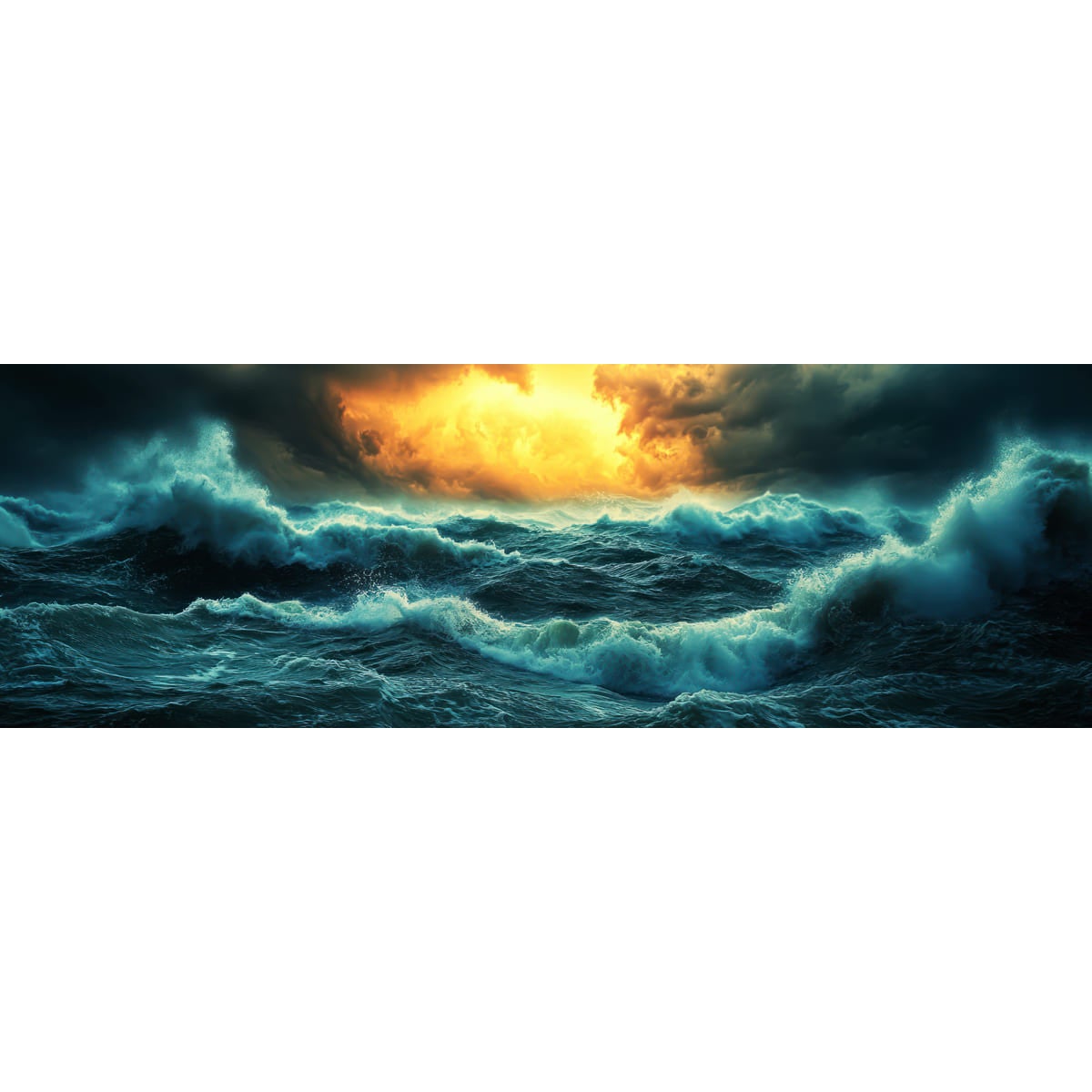 Tableau sur toile tempête marine 45x135 cm | Leroy Merlin