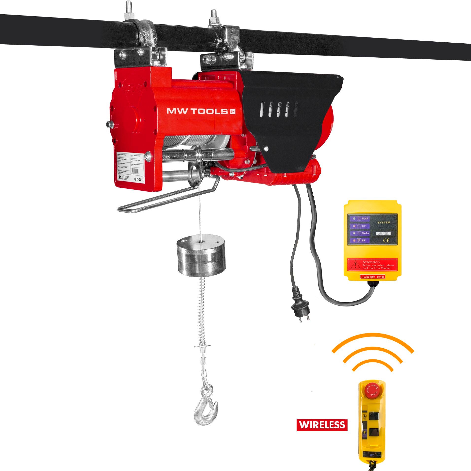 Palan électrique à câble rapide 300/600kg 35/17,5m 1,3 kW 230 V ...