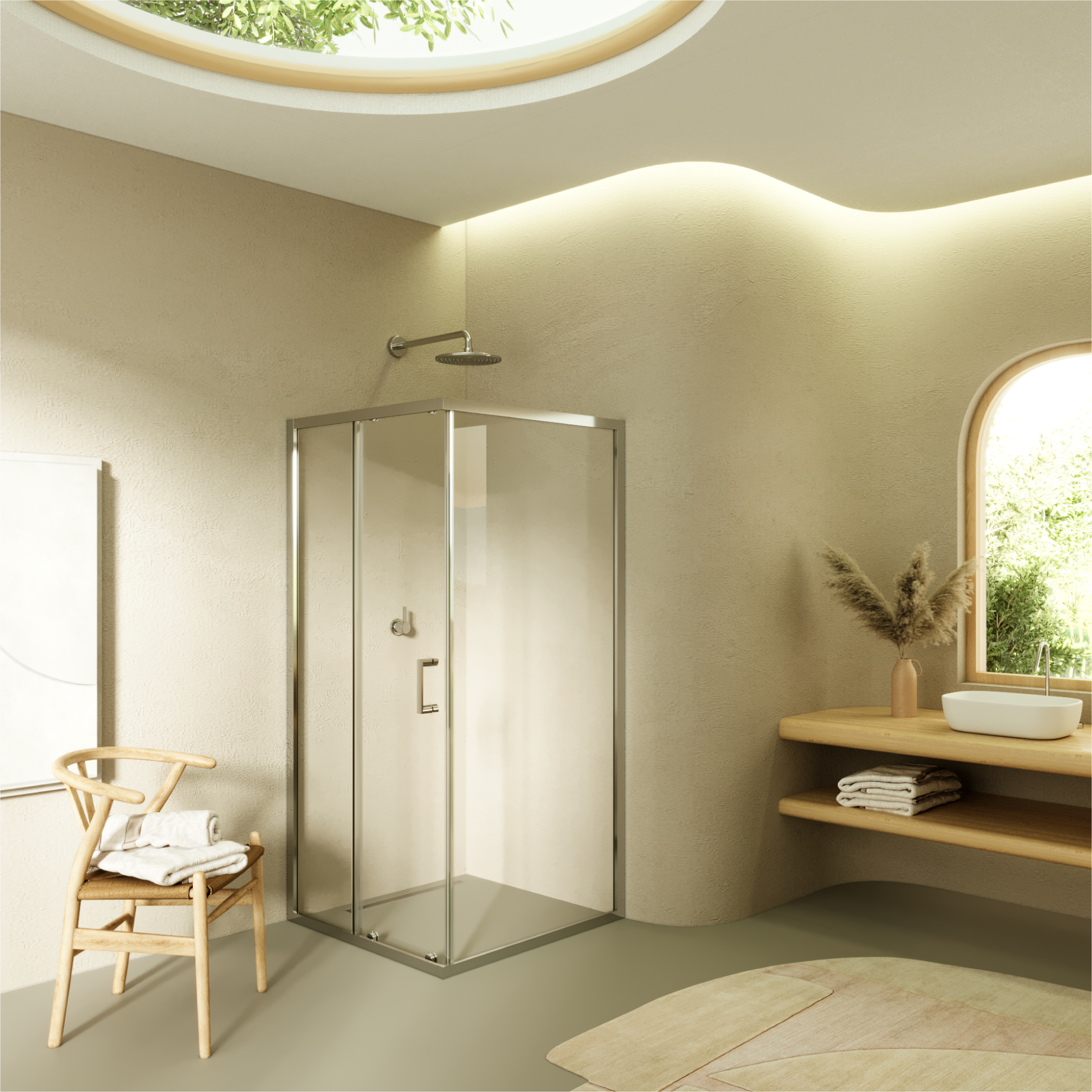 Mampara de Ducha Dora - 80x150x190cm |REVERSIBLE| Puerta Corredera ...