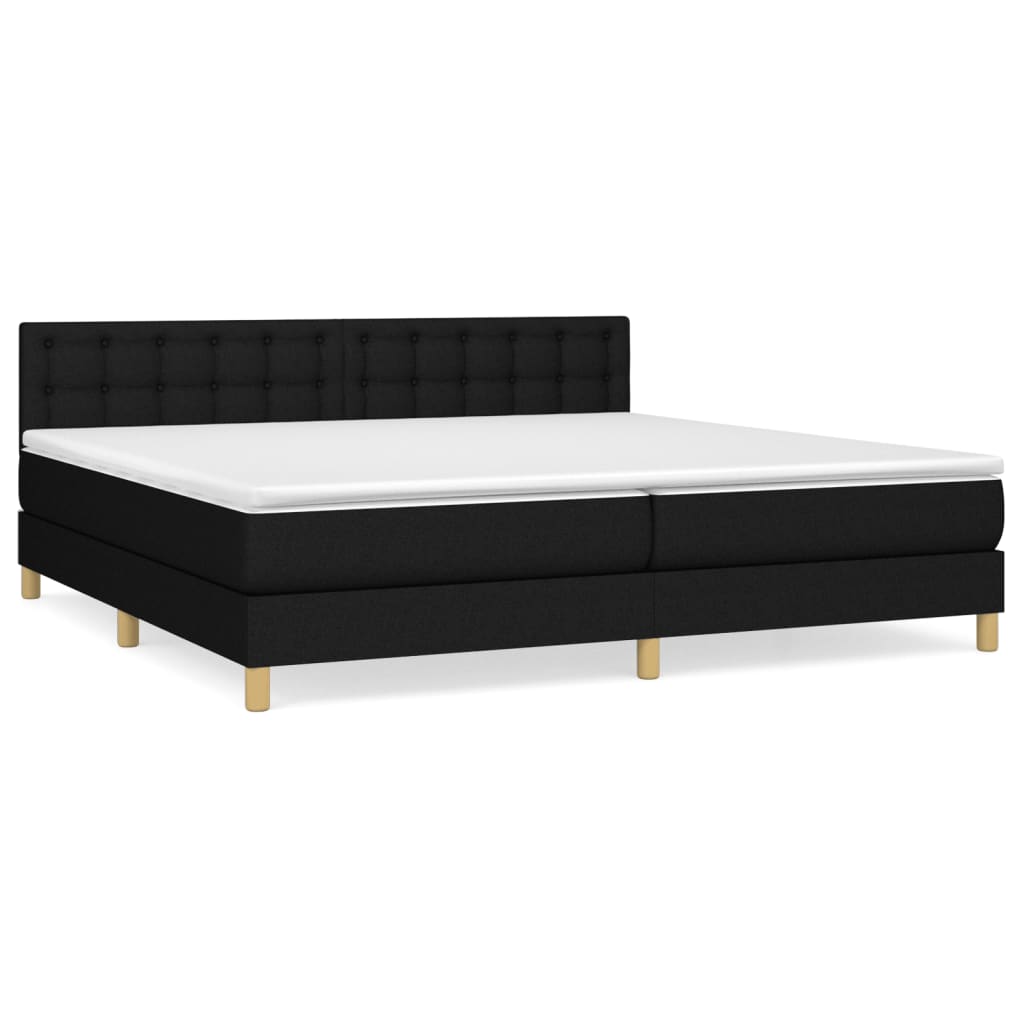 Cama box spring con colchón tela negro 200x200 cm — COMFORTXL | Leroy ...
