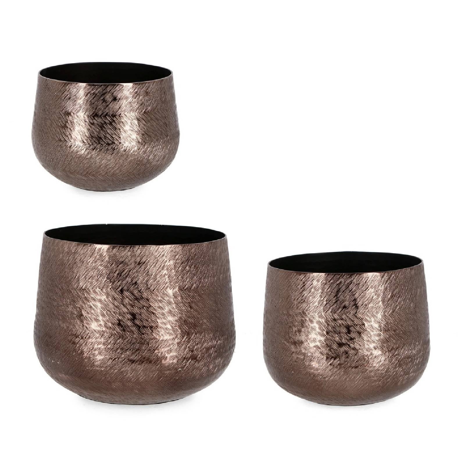 Vase décoratif "Clamp" en métal artisanal, lot de 3 pièces Couleur ...